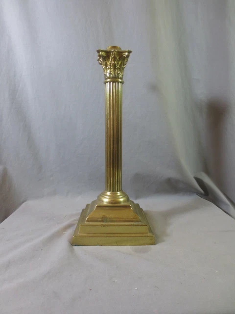 ANTIQUE VICTORIAN BRASS Corinthian Column Oil Lamp Base EUR 162,09 ...