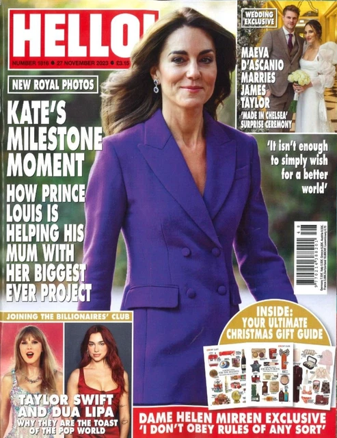 HELLO! MAGAZINE : Princesse Kate, Prince Louis, Taylor Swift, Dua Lipa ...