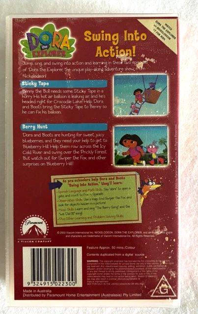 DORA THE EXPLORER Swing Into Action 2003 Australian Release VHS Tape $24.95 - PicClick AU
