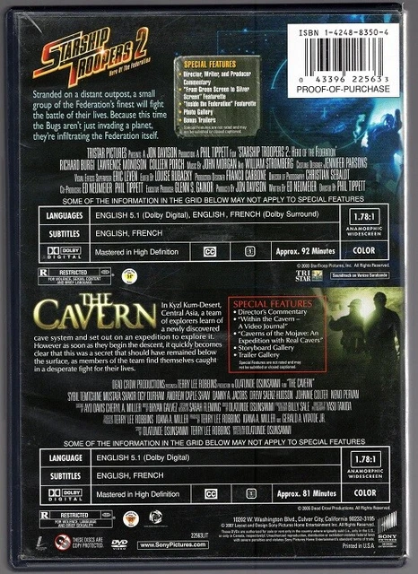 DREADTIME STORIES: STARSHIP Troopers 2/The Cavern, 2-Disc Set (DVD, 2007) $11.77 - PicClick CA