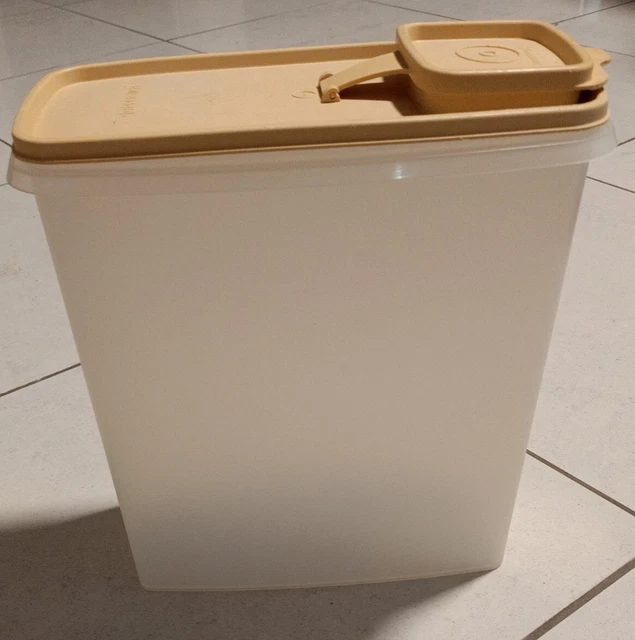VINTAGE TUPPERWARE CEREAL Container Rectangular Brown Lid Made In ...