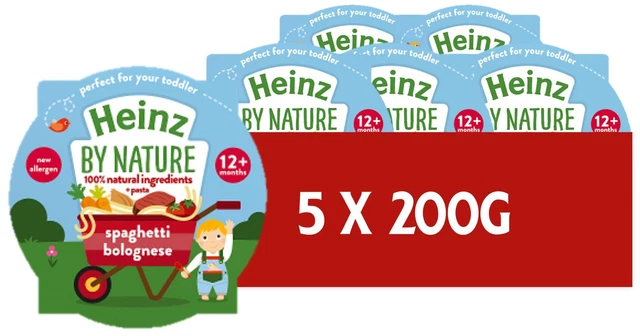 HEINZ BABY FOOD Spaghetti Bolognese Tray 5x200g £19.72 - PicClick UK