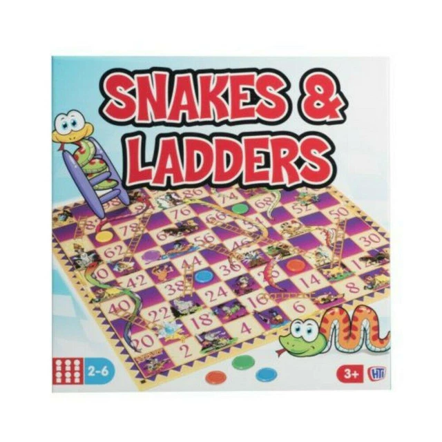 SNAKES & LADDERS Traditional Board Game Set Classic Family Fun Kids ...