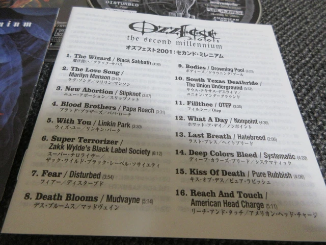 OZZFEST 2001 ,MARILYN manson, MUDVAYNE, linkin park, slipknot /JAPAN ...