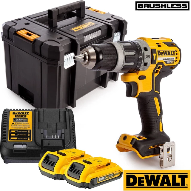 DEWALT DCD796N 18V XR Brushless Combi Drill + 2 x 2Ah Batteries, Charger & Case £235.99 ...