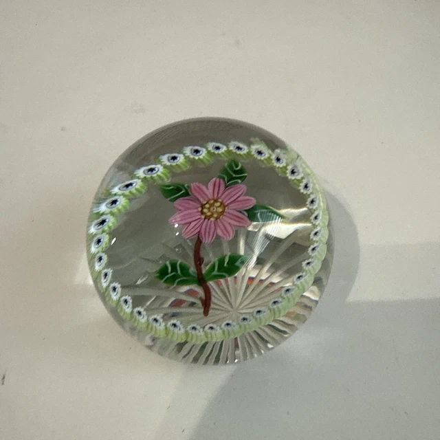 CAITHNESS PAPERWEIGHT-CAMELIA WILLIAM Manson 1986 Limited Edition 91/ ...