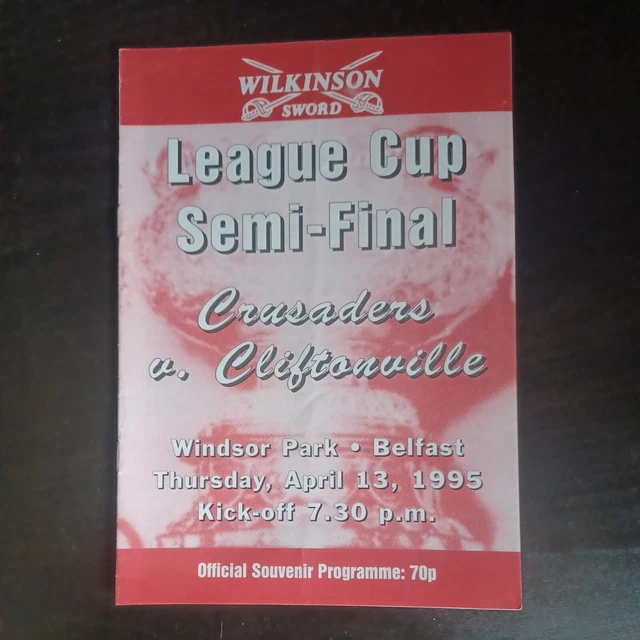 LEAGUE CUP SEMI final programme Wilkinson sword. NIFL £1.00 - PicClick UK
