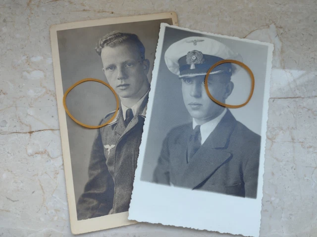 PORTRAIT FOTO MARINE Luftwaffe Bordfunker Brüder WW2 Studio Photo Hamm ...