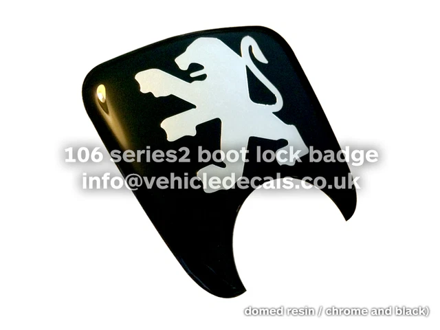 PEUGEOT 106 S2 Boot Lock Badge Emblem Surround Domed Resin Vinyl Decal ...