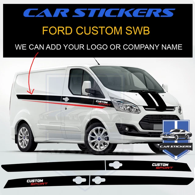 FORD TRANSIT CUSTOM Side +Bonnet Van Decals Racing Stripes for SWB £55. ...
