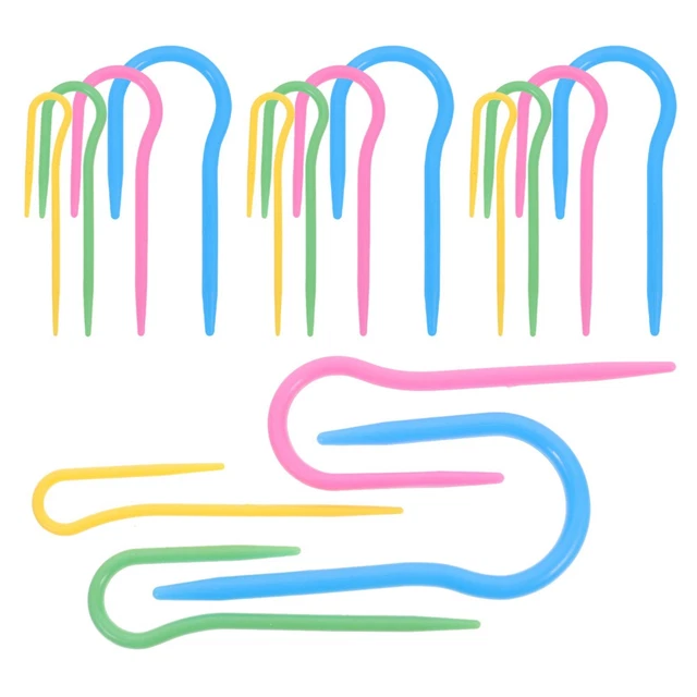 16 PCS KNITTING Tool Needle Plastic Curved Needles Stitch Holder $19.24 ...