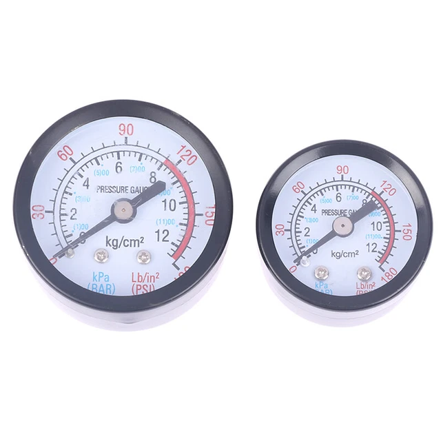 IRON SHELL BAR Air Pressure Gauge Double Scale For Air Compressor 1/8 ...
