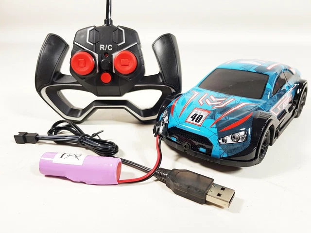 KIDS RACING CAR Police RC Fast 1:24 Power Remote Control Ferrari USB ...