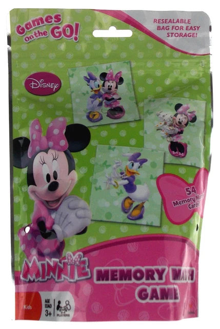 DISNEY JUNIOR MINNIE Mouse Memory Match Game Resealable Bag 54 Cards ...