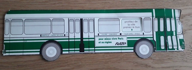 AUTOBUS RATP LIGNE BASTILLE / étoile CARTON PUBLICITAIRE EUR 8,50 ...