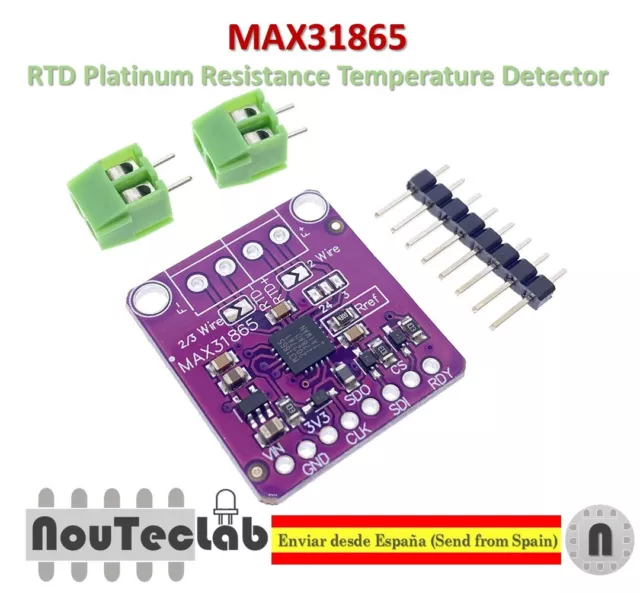 MAX31865 RTD PLATINUM Resistance Temperature Detector Module PT100 £11. ...