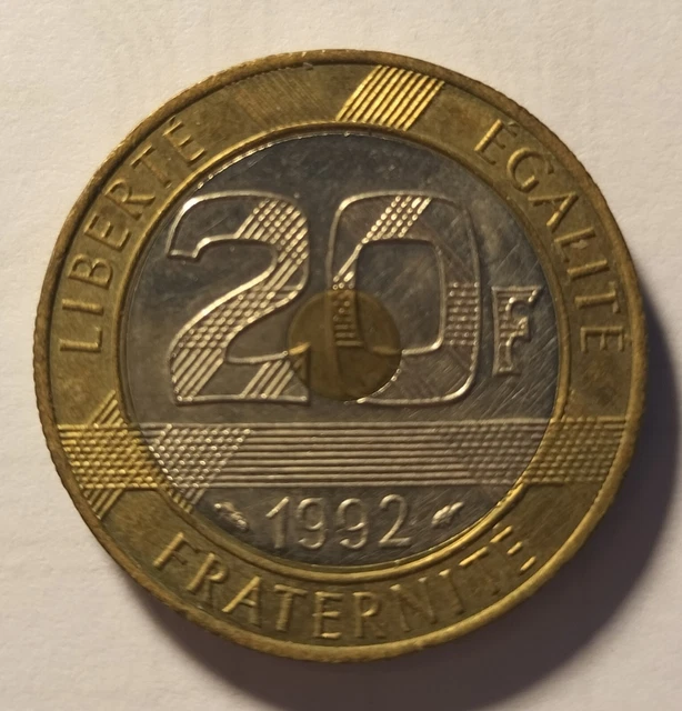 PIÈCE DE MONNAIE 20 Francs Mont Saint-Michel 1992 République Française ...