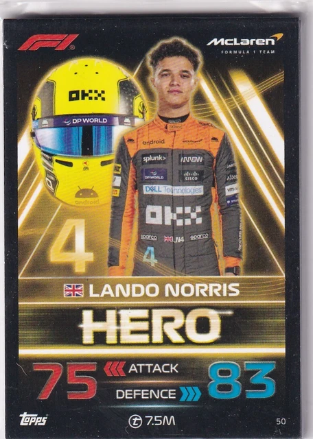 TOPPS F1 TURBO Attax 2023 Tarjeta De Fórmula 1 Nr. 50 Lando Norris Hero ...