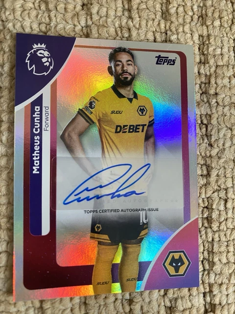 TOPPS 2026 PREMIER League Matheus Cunha Auto Card 123/150 Wolves Man ...