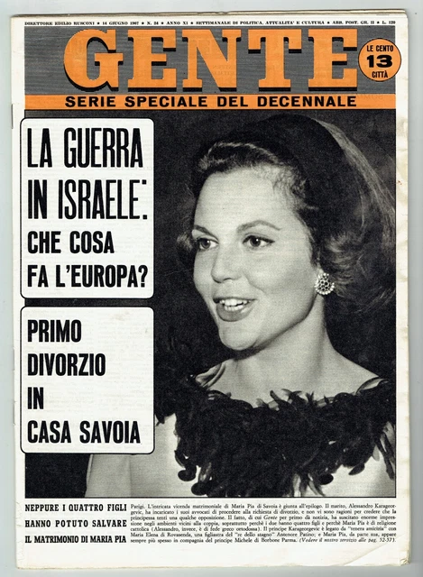 GENTE 1967/24=MARIA PIA Savoia=Paquita Torres=Cefala Diana Madonna=Enzo ...