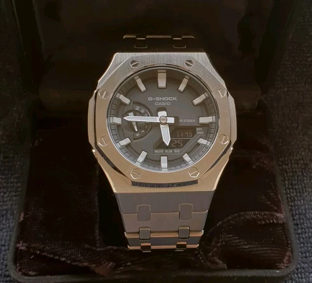 MONTRE PERSONNALISÉE CASIO G-SHOCK GA-2100 AP style chêne royal mod ...