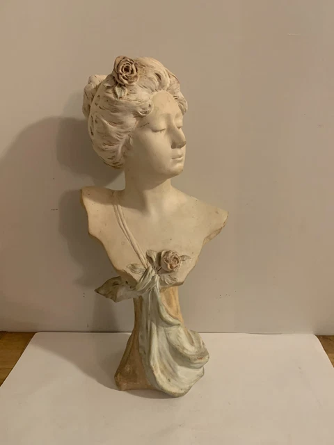 ANCIEN BUSTE DE femme en terre cuite signé EUR 100,00 - PicClick FR