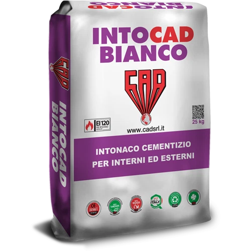 INTONACO PREMISCELATO BIANCO INTOCAD fibrato malta a base cemento sacco ...