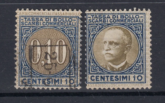 1931 VITTORIO EMANUELE Iii Marche Da Bollo Lusso E Scambi 10 Cent ...