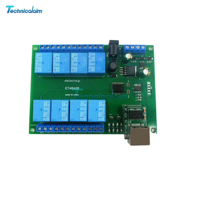 12V 8CH ETHERNET Relay Network Switch Modbus TCP RS485 Time Relay Module ET48A08 EUR 24,94 ...