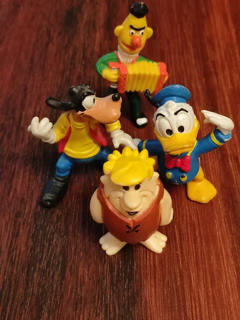 4 SAMMELFIGUREN (GOOFY, Donald Duck , Barney (Flintstones) und Bert ...