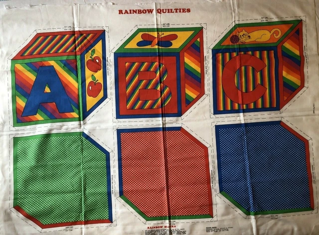 RAINBOW QUILTIES ~ ABC Primary Rainbow Colors ~ Wall Decor Blocks ...