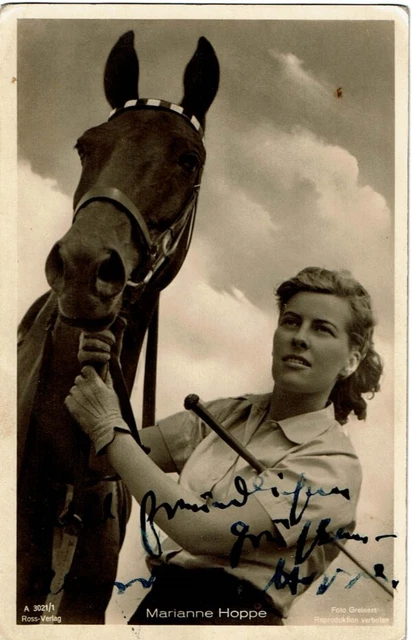 MARIANNE HOPPE MIT ihrem Pferd "Puppe", signierte Autogrammkarte EUR 8 ...