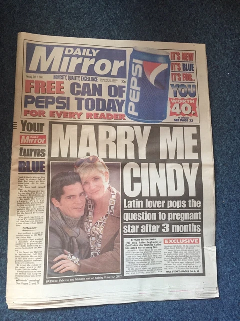 COLLECTIBLE VINTAGE SPECIAL ‘Pepsi’ Blue Coloured Daily Mirror ...