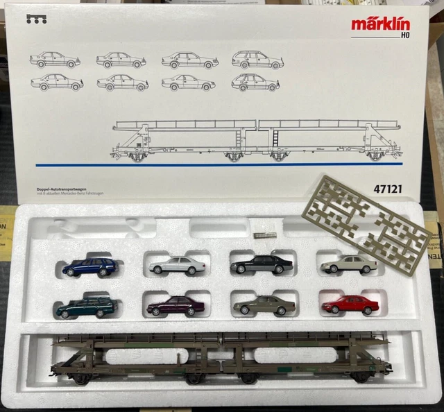 MÄRKLIN 47121 H0 Doppel Autotransportwagen in OVP, unbespielt, wie neu ...