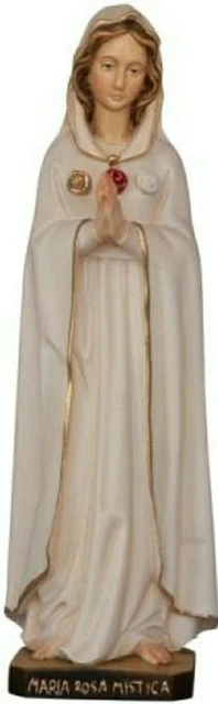 STATUA DELLA MADONNA Maria Rosa Mistica Cm 30 In Legno Della Valgardena ...