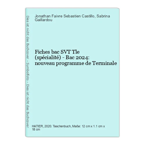 FICHES BAC SVT Tle (spécialité) - Bac 2024: nouveau programme de Terminale Casti EUR 7,07 ...