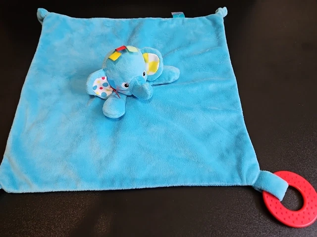 TESCO CAROUSEL BLUE Elephant crinkle Comforter Baby Blankie Soft Toy £8 ...