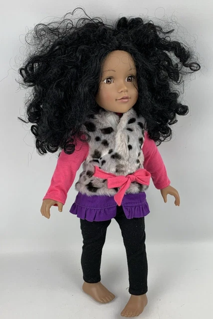 OUR GENERATION CHILD'S Doll Black Hair Sporty Clothes Pretty Face Curly ...