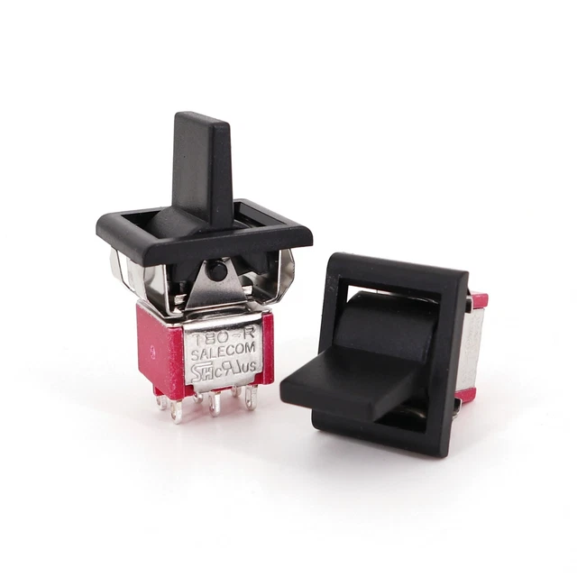 Mini Toggle Switch SH T80-T – 12mm Panel Mount, 5A 125VAC, Long Handle ...