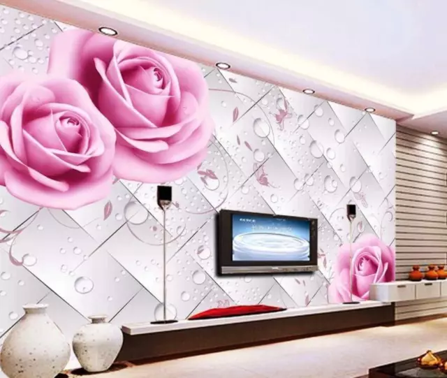 3d Pink Rose Flower Zhua443 Wallpaper Wall Murals Removable Self