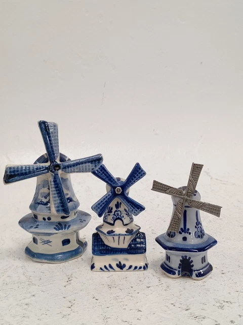 DELFTS BLAUW CERAMIC Holland - Hand Painted - Windmill Free Standing ...
