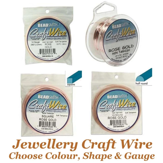 BEADSMITH JEWELLERY CRAFT Wire Choose Tarnish, Silver, Gold, Rose ...