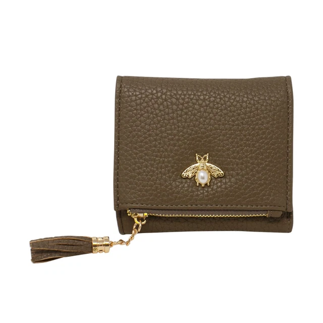BIFOLD CARD SLOT Ladies Bee Logo Wallet ID Window Purse Coin Pouch ...
