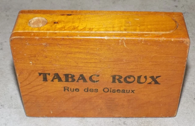 ANCIENNE BOITE EN Bois Jeu De Cartes Publicitaire Tabac Roux Rue Des ...