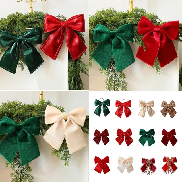 VELVETS CHRISTMAS TREE Bows Ornament Rich Texture Decoration for ...