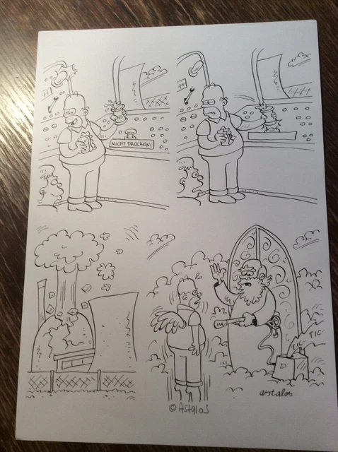 DISEGNO ORIGINALE IVICA ASTALOS MAD Homer Simpson disegno a molla ...