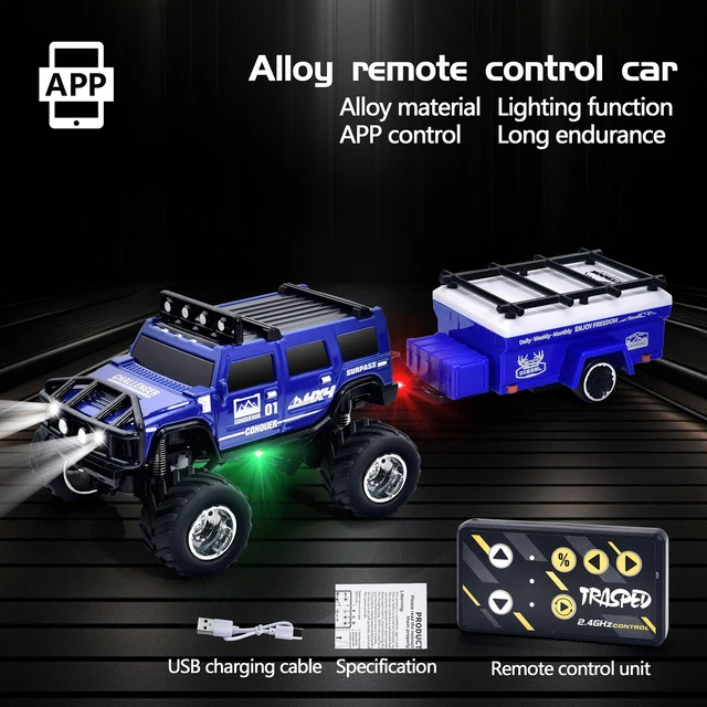 1/64 SCALE RC Drift Car Alloy Truck Remote Control Off-Road Vehicle App ...