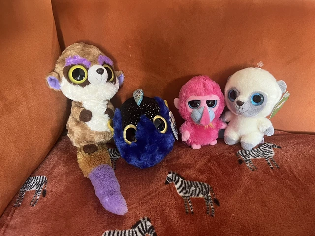 YOO HOO AND Friends 6” Soft Plush Toy Bundle x4 Fish Monkey Racoon Bush ...