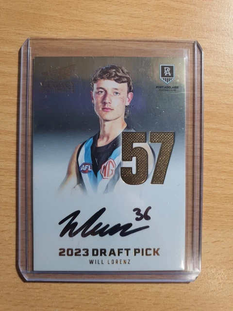 2024 AFL LEGACY Ultimate Gold Draft Pick Signature Will Lorenz #70 Port ...