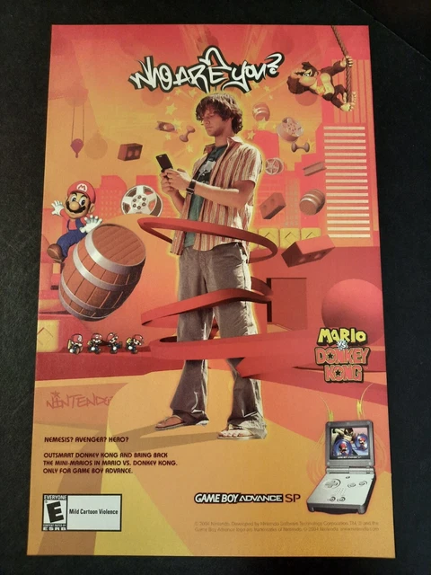 NINTENDO GAME BOY Advance SP "Who Are You?" Mario ~ Comic Page PRINT AD ...